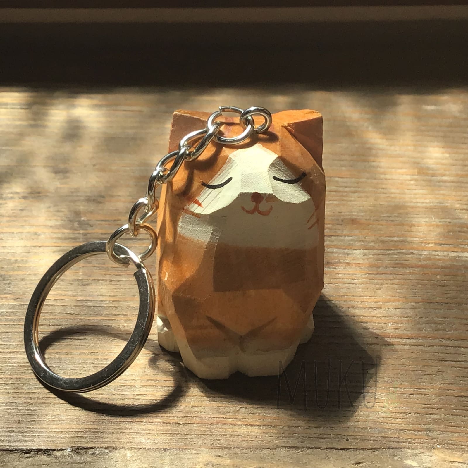 muku-onlineshop - Wooden Cat Keyring